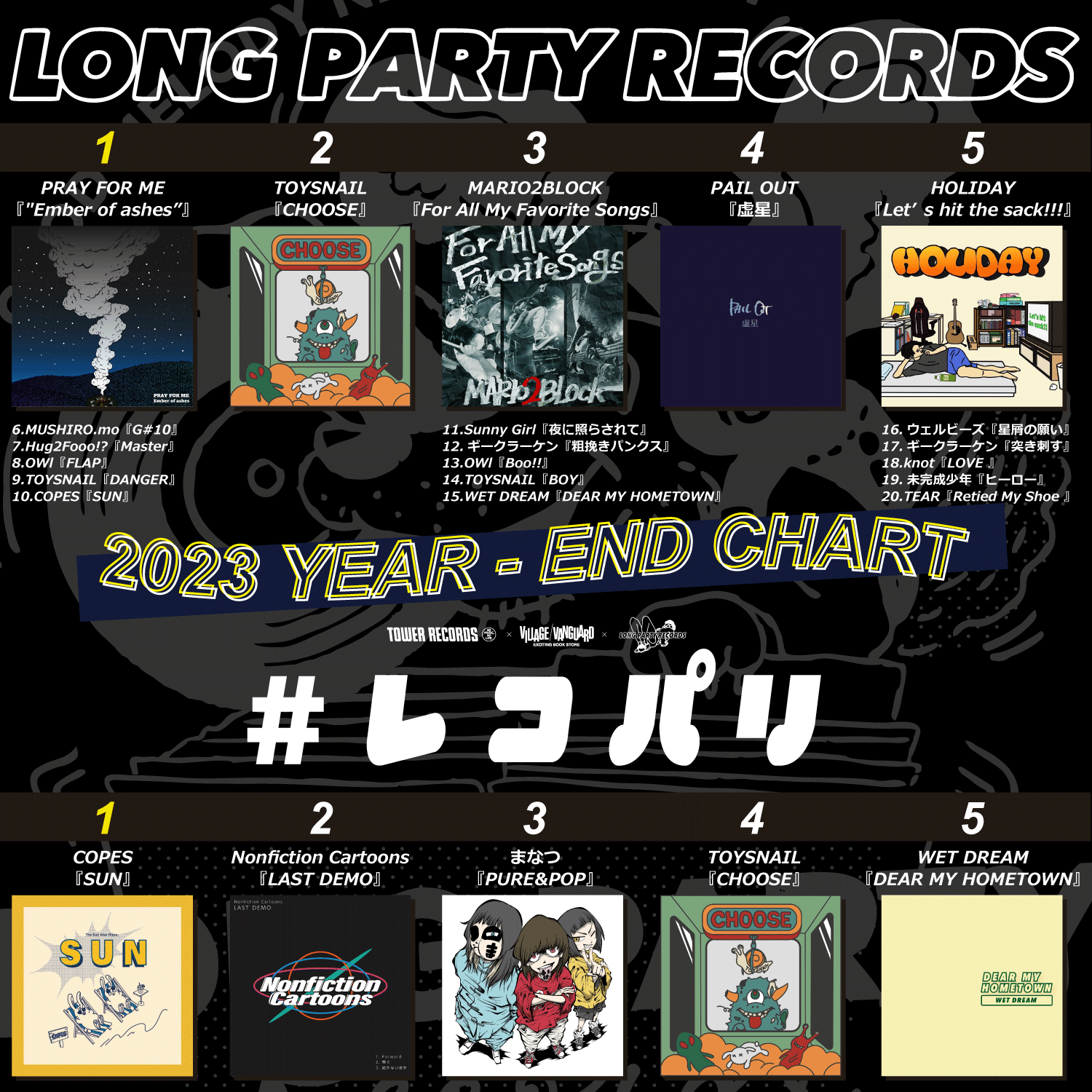 [LONG PARTY RECORDS] 2023 YEAR - END CHART(1/1 - 12/31 集計) | LONG PARTY RECORDS